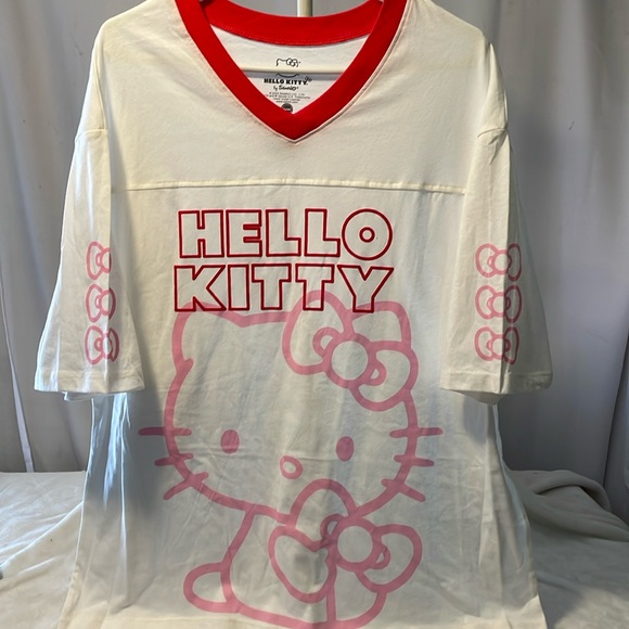 Hello Kitty | Tops | New Hello Kitty Ss Jersey Creamy White Pink And ...